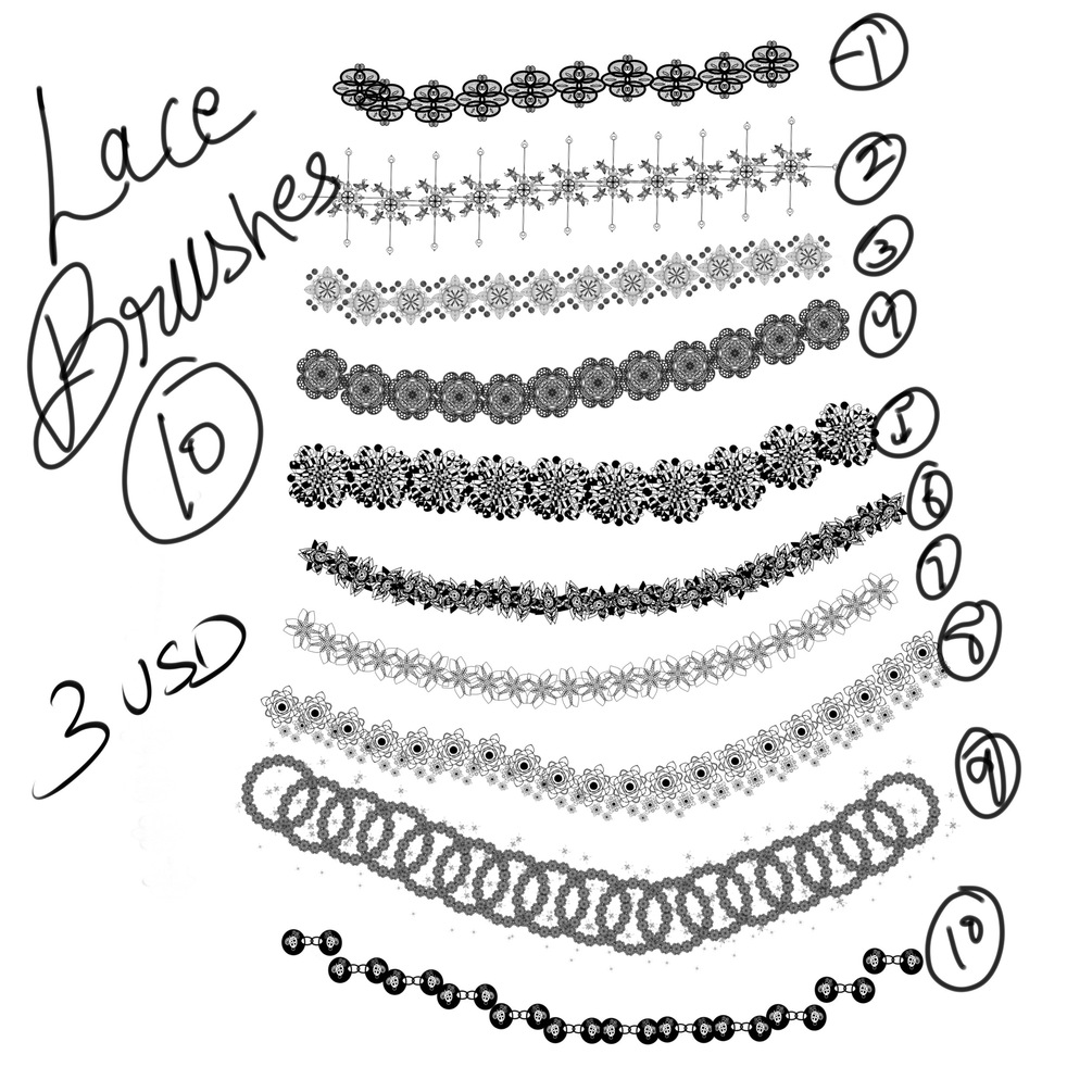 Lace brush set10