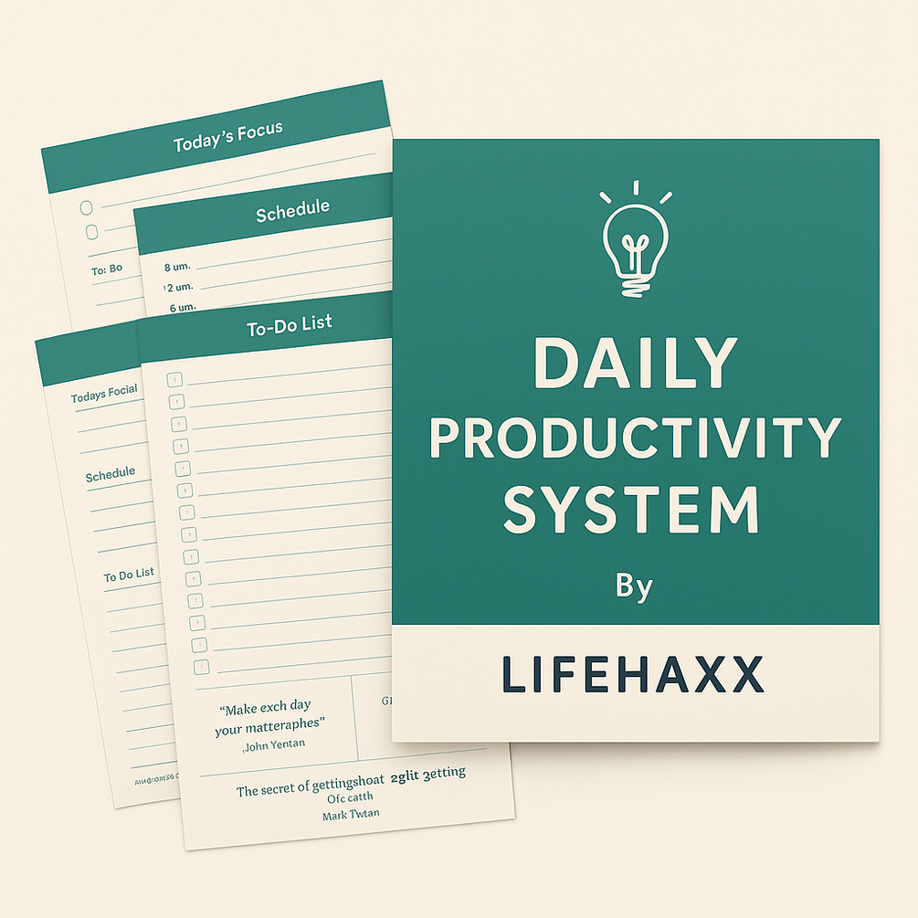 Daily Productivity Planner (Fillable & Printable PDF | A4 + US Letter)