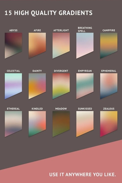 15 High Quality Stylish Gradients for Photoshop Works