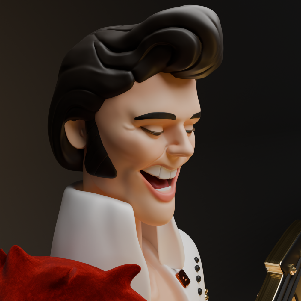Elvis Presley Cartoon Iconic Pose 3D Model
