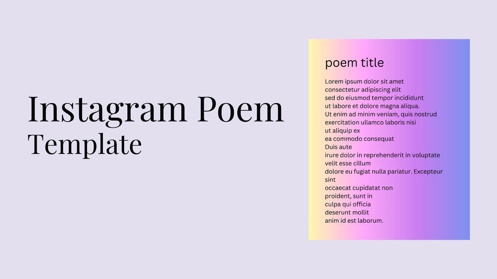 Instagram Poem Template