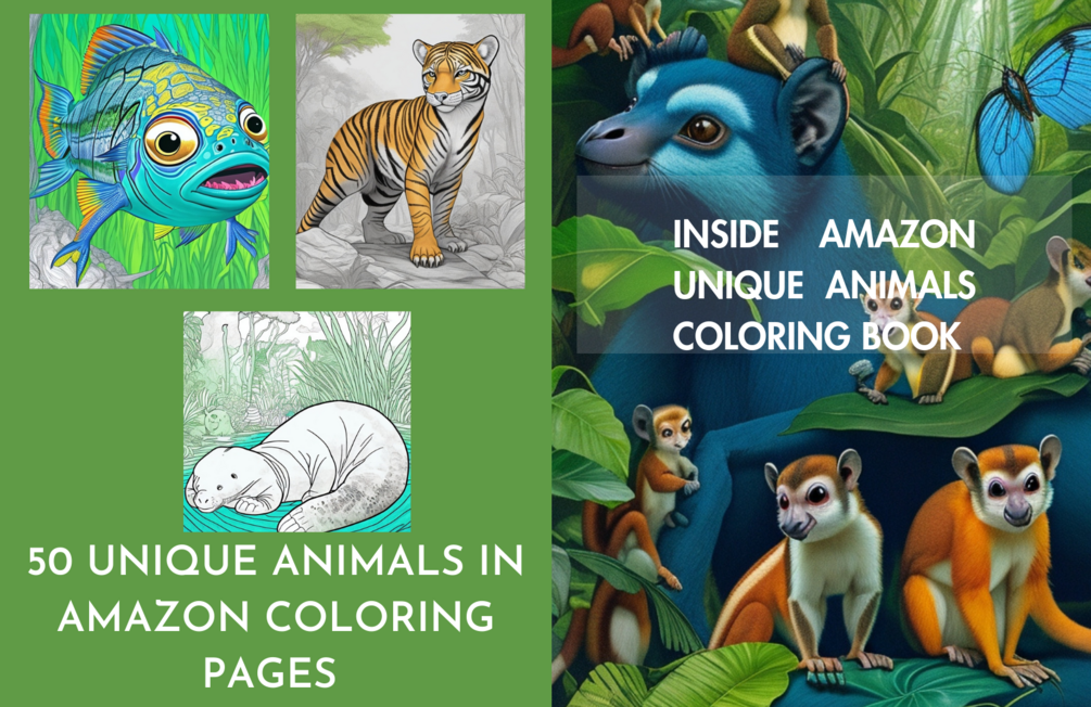 Inside Amazon: Unique Animals Coloring Books
