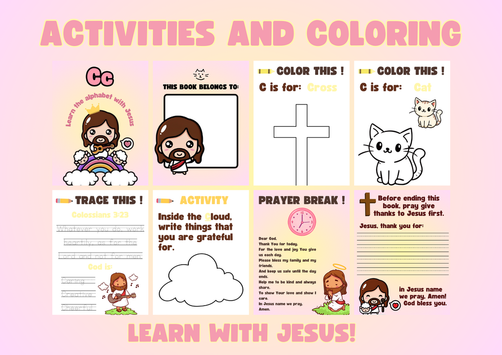 LEARN WITH GOD: Letter C – Fun Christian Coloring Book For Kids (20 ...