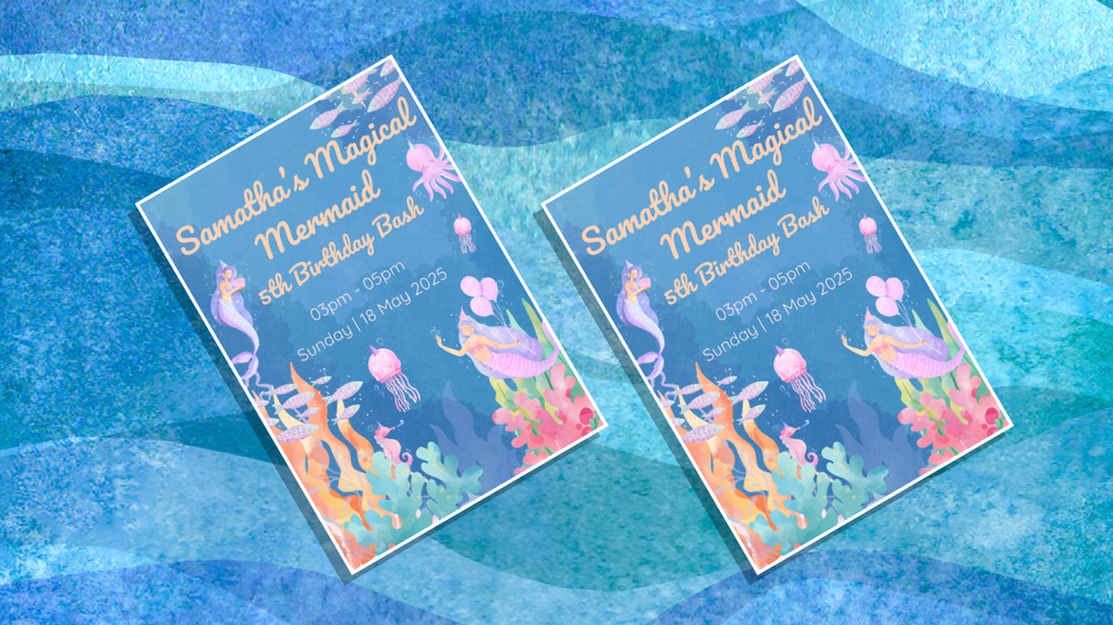 Enchanting Mermaid Party Invitation | Ocean Theme Digital Template ...