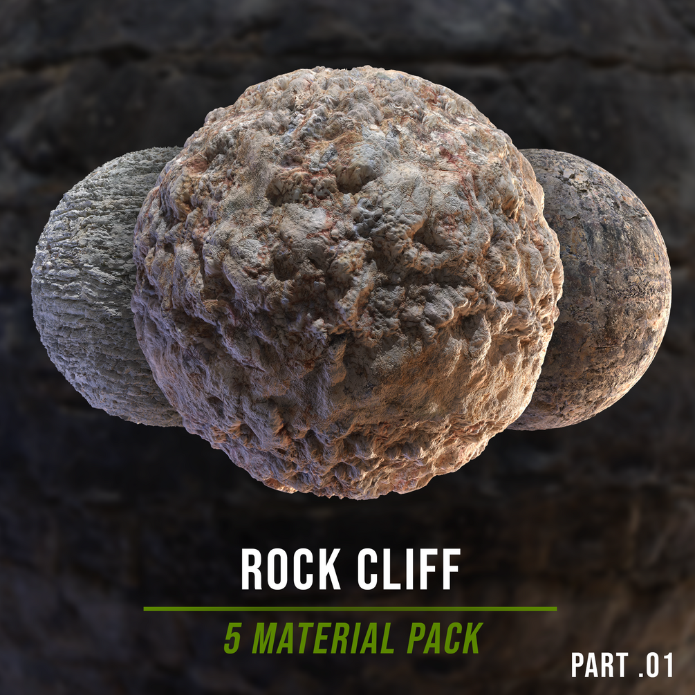 Rock Cliff - 5 Scanned Texture Pack - Part 01