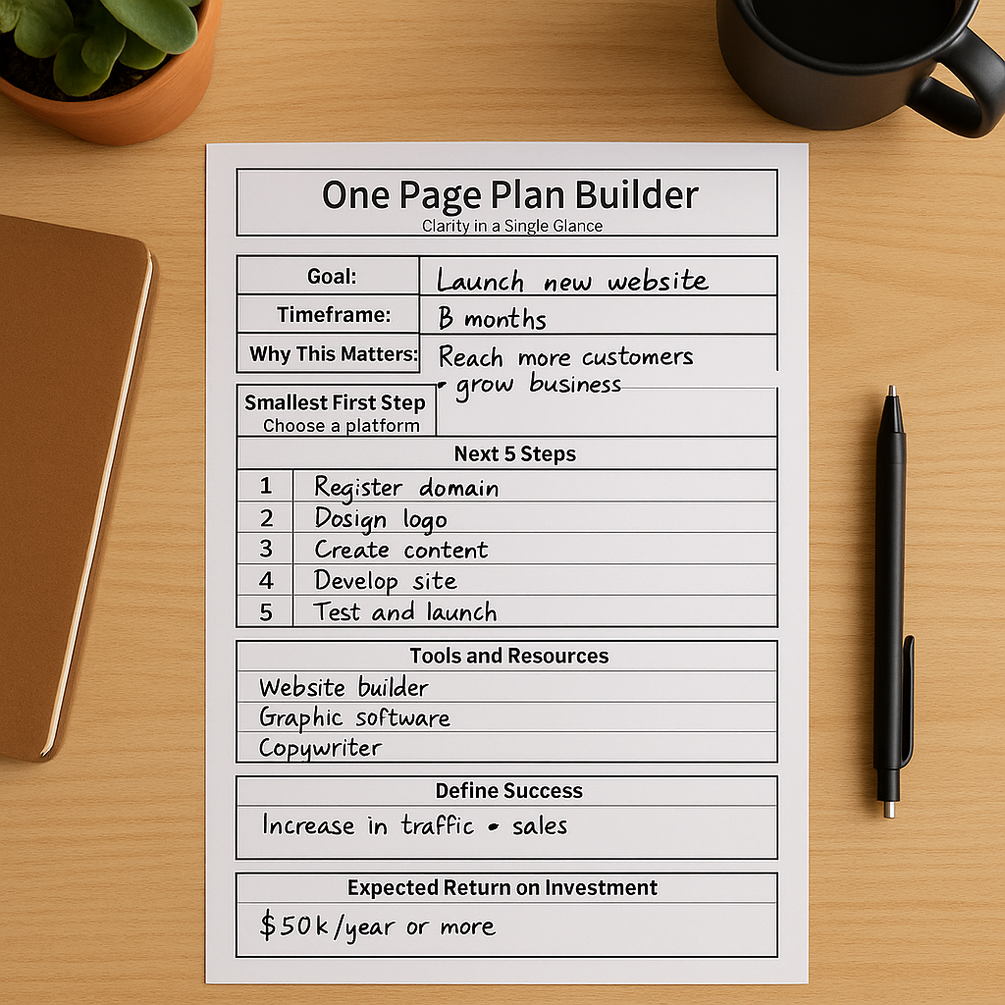 One Page Plan Builder