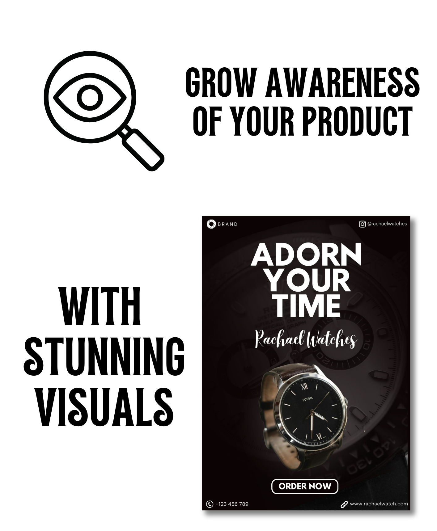 Pack of 4 Aesthetic Watch Brand Flyer Canva Templates