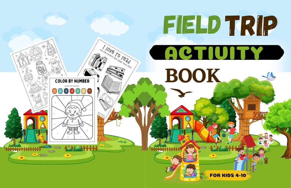 Field Trip Children's Activity Book: Alphabet, Coloring, Dot connects ...
