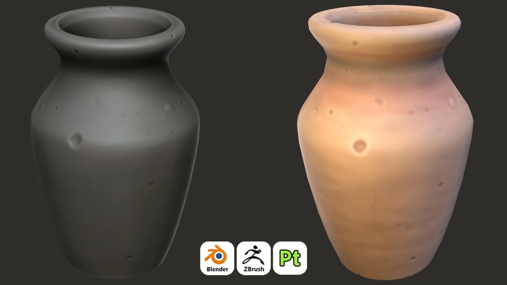 Stylized Clay Pot For Games 3D Art / Tutorial