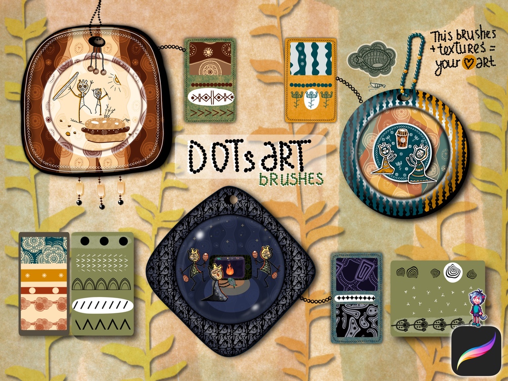 Dots Art brushes for Procreate