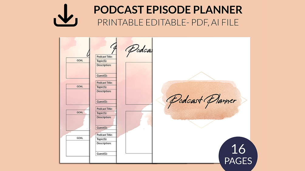Podcast Planner, Printable Podcast Planner, Podcast Checklist