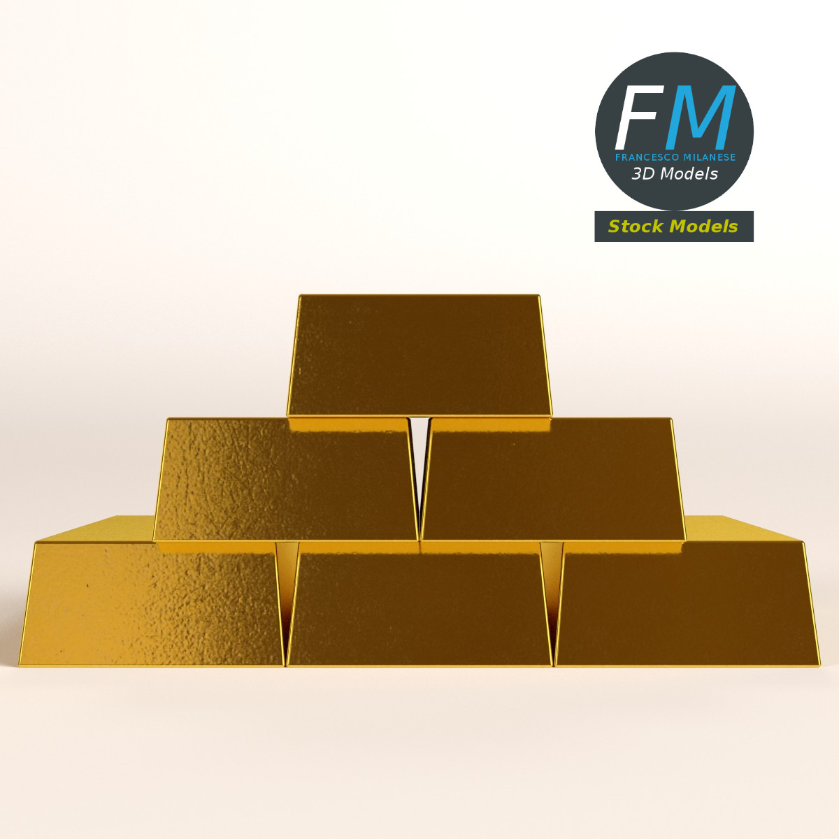 3D MODEL - Gold bars
