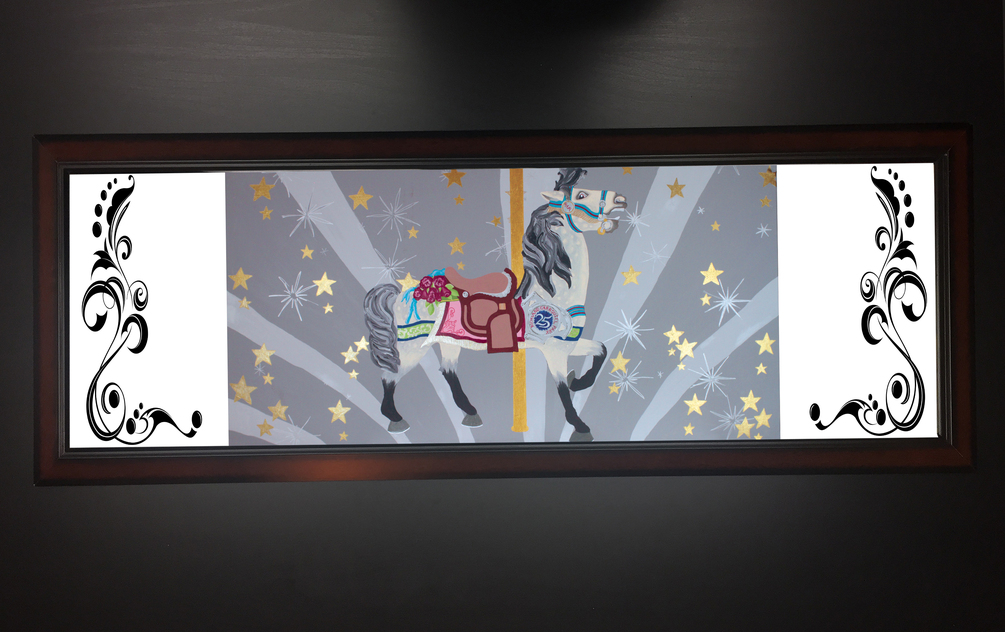 36x11 Richland Carrousel Mural Framed Horse Poster, by Summer Time Kids ...
