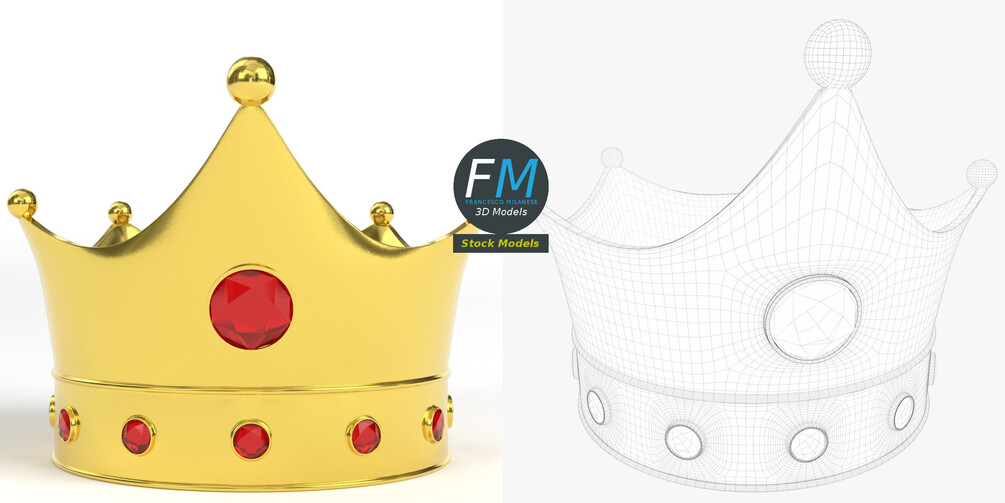 3D MODEL - Gold crown 15