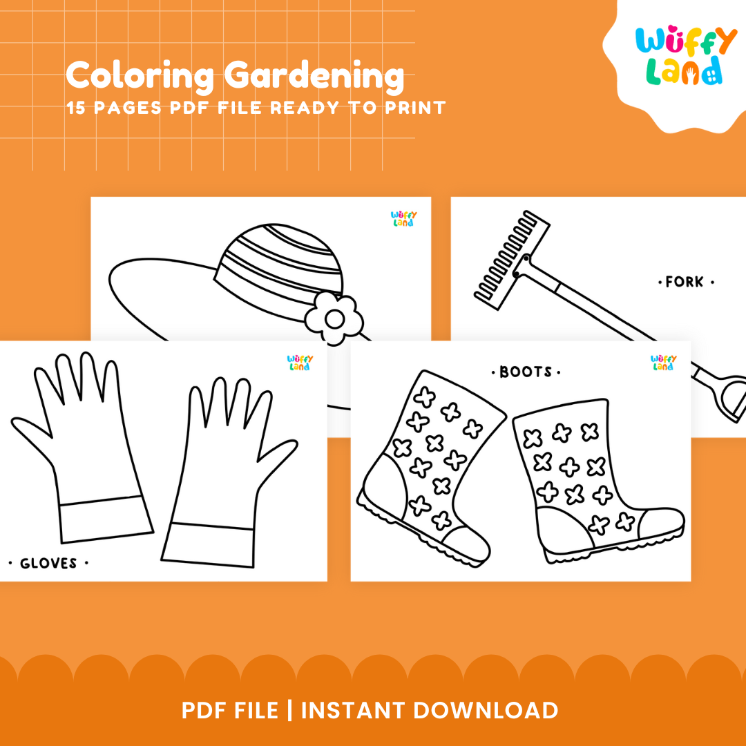 Coloring Gardening Activity - Fun Gardening Printables for Kids