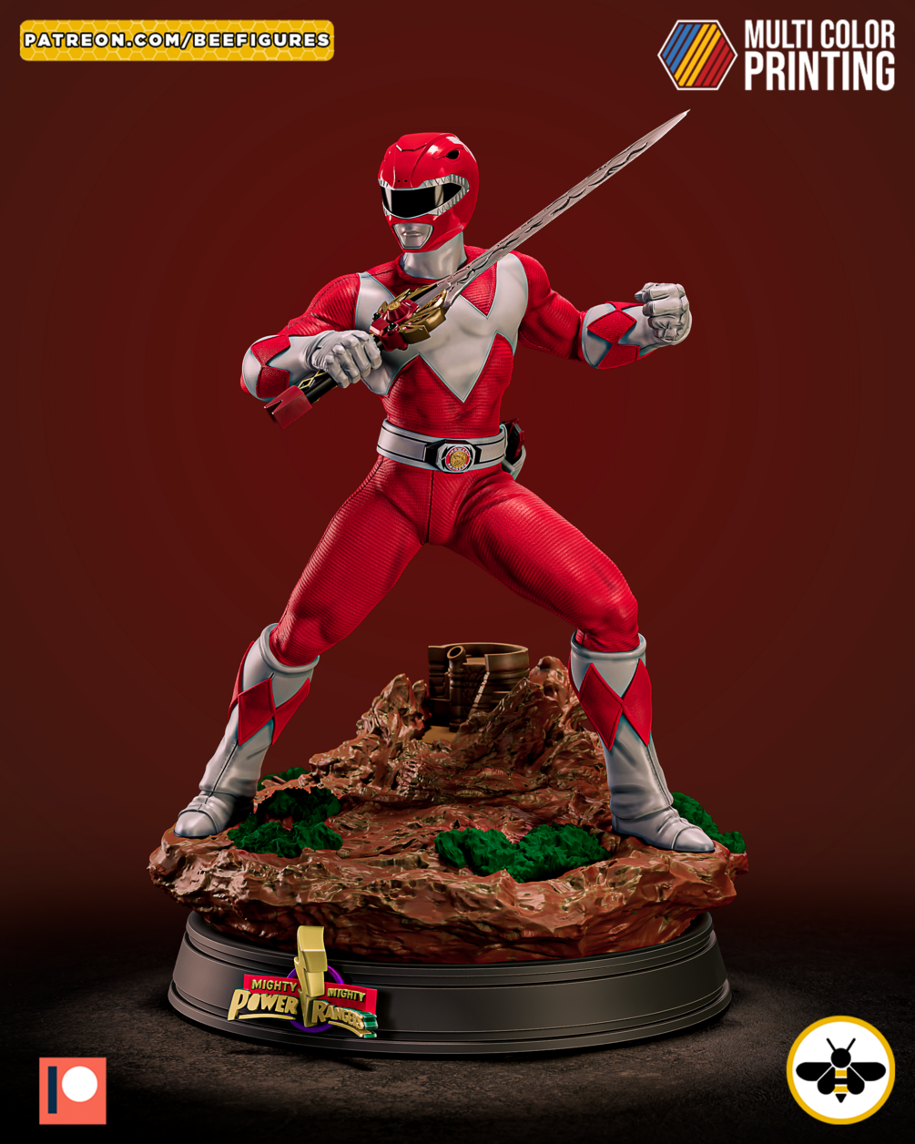 Power Rangers Red - Mighty Morphin - FAN ART
