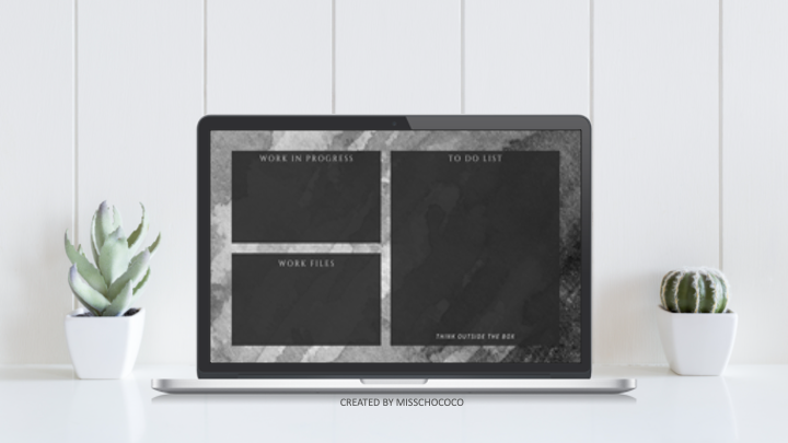 Minimalist Black Desktop Organizer Wallpaper