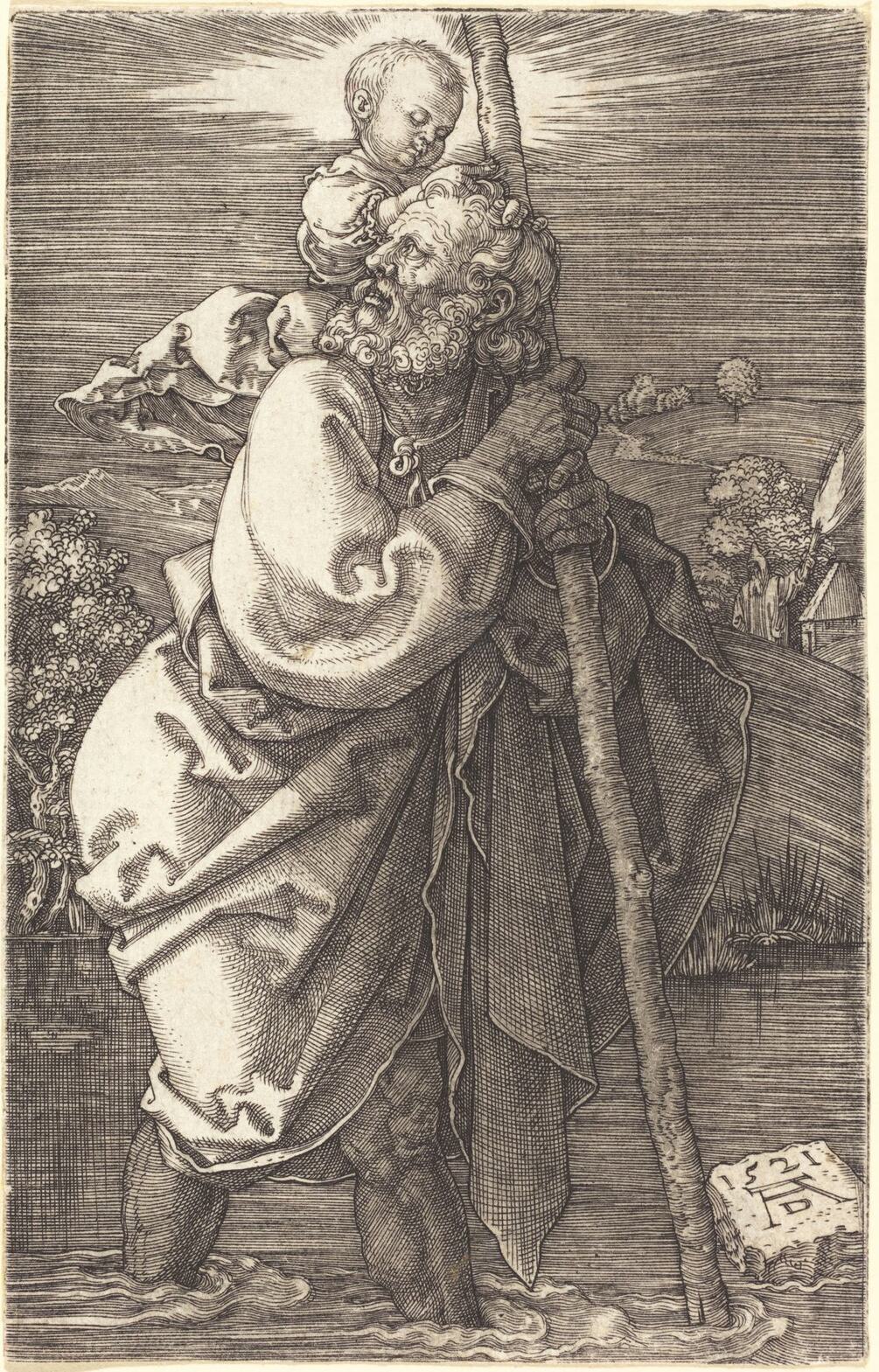 Saint Christopher Facing Left by Albrecht Durer