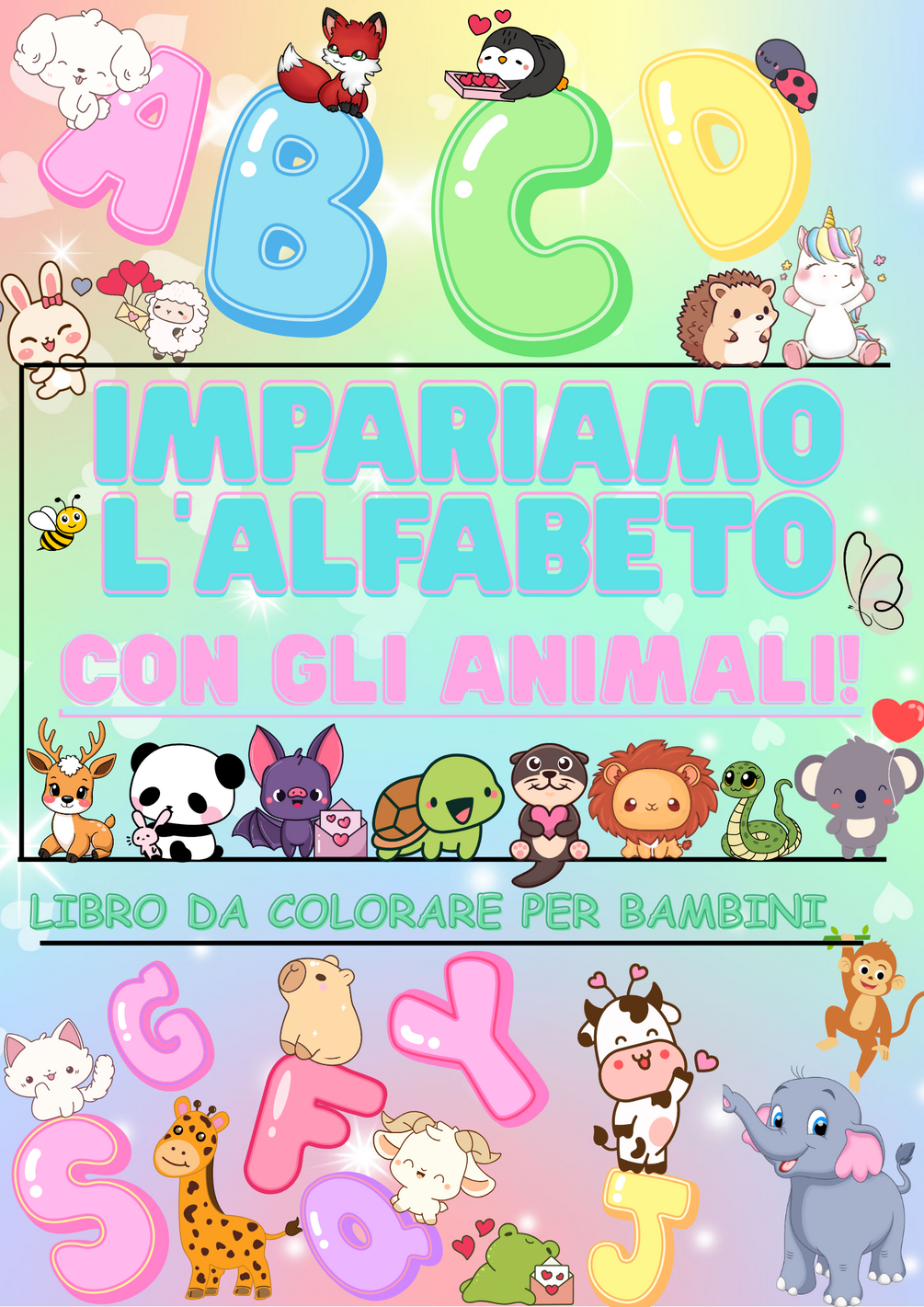 COLORA GLI ANIMALI E IMPARA L'ALFABETO! ( Libro da colorare per bambini)