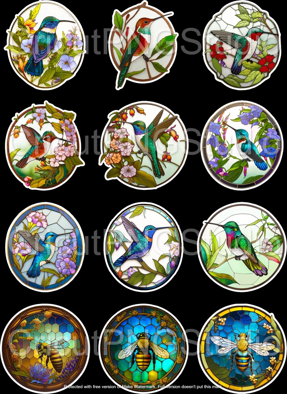Stained Glass PNG file for Sticker Making 4