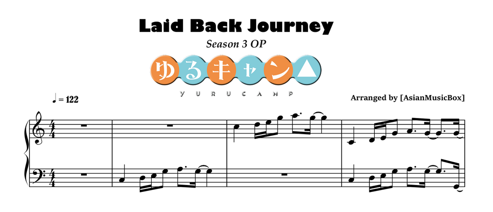 Laid-Back Camp Season 3 OP - 'Laid Back Journey' [Piano Sheet Music ...
