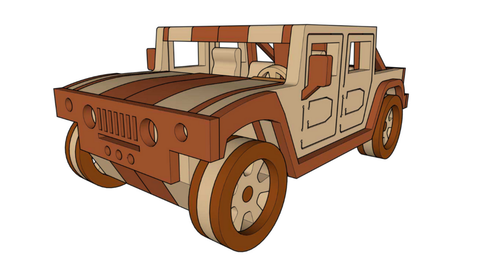 Hummer - wooden car plan - Immediate download