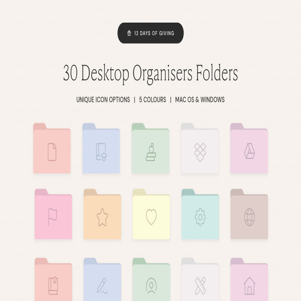 Desktop Organiser Folder Icons (Windows & Mac)