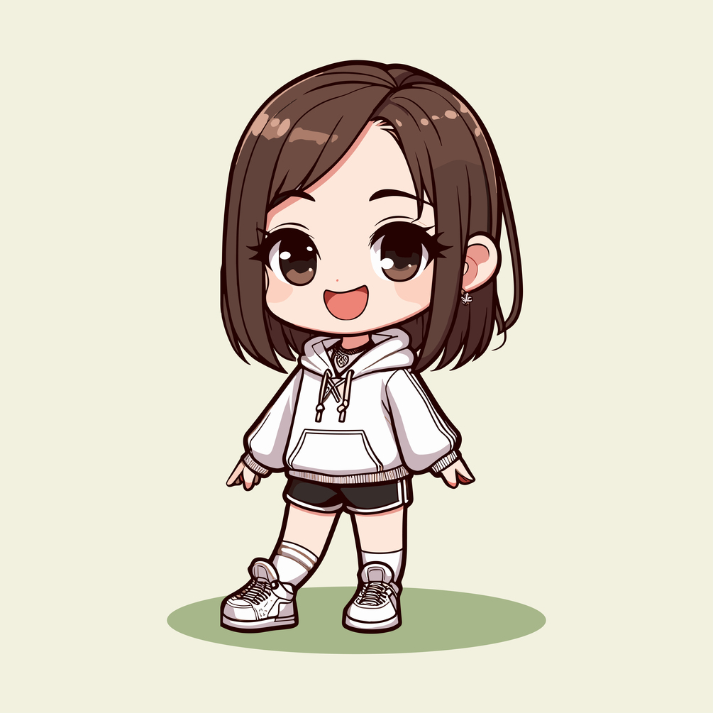 CHIBI YOUNG GIRL - CARTOON ( AI, EPS, PDF, JPG, PNG, SVG)