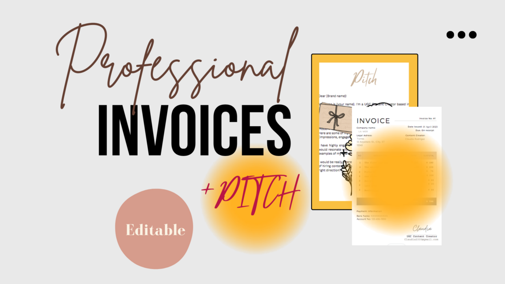 UGC Editable Invoice and Professional Pitch