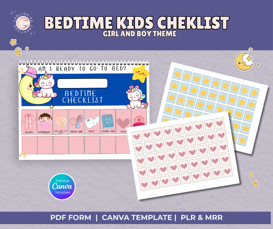 CARLYSPIRE [Editable Bedtime Checklist]