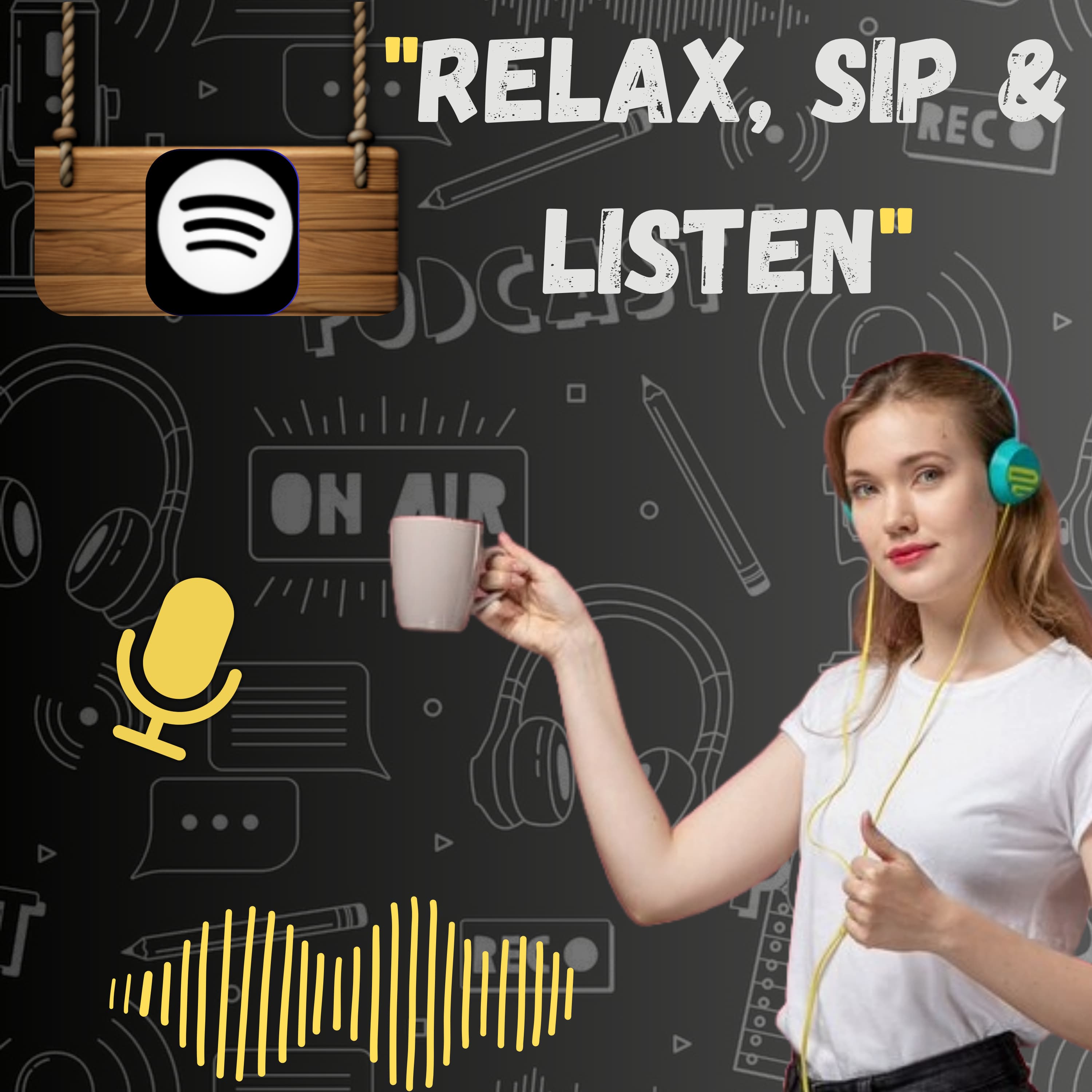 Podcast Cover Template - Relax, Sip, and Listen