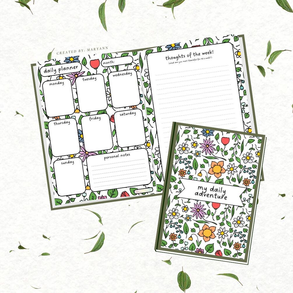 Flower Doodle Weekly Planner with Bible Verses