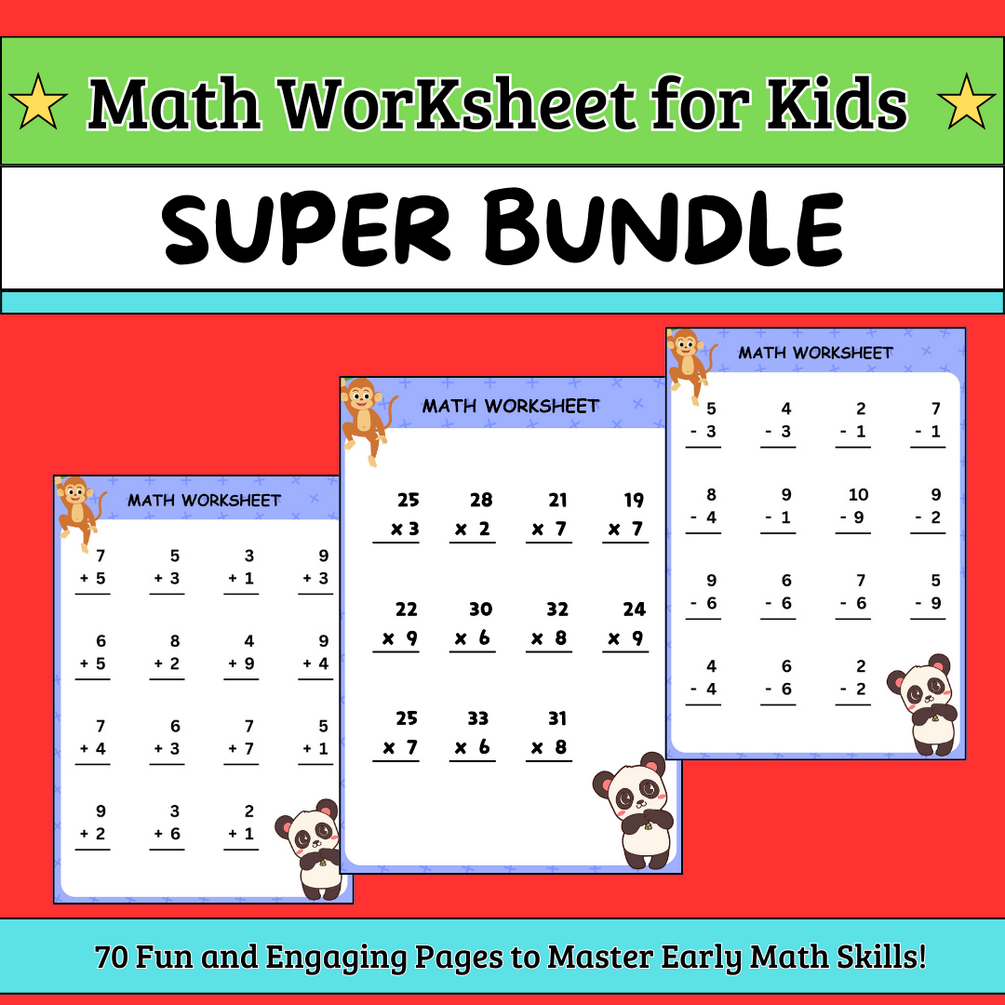 "Ultimate Math Worksheet for Kids – 70 Fun and Engaging Pages to Master ...