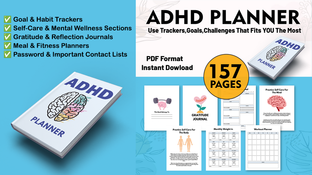 🚀 Mega ADHD Planner | Organize Your Mind & Boost Productivity 🧠