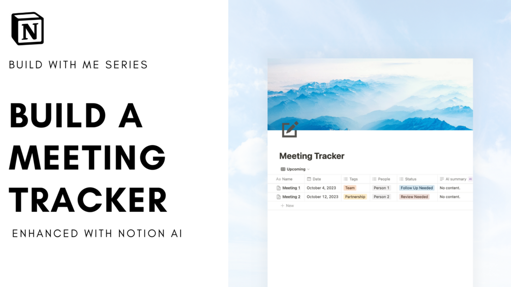 Build With Me: Meeting Tracker Notion Template