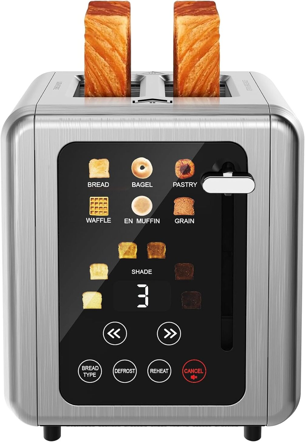 Touch screen Toaster slice, Stainless Steel Digital Timer Toasters with ...