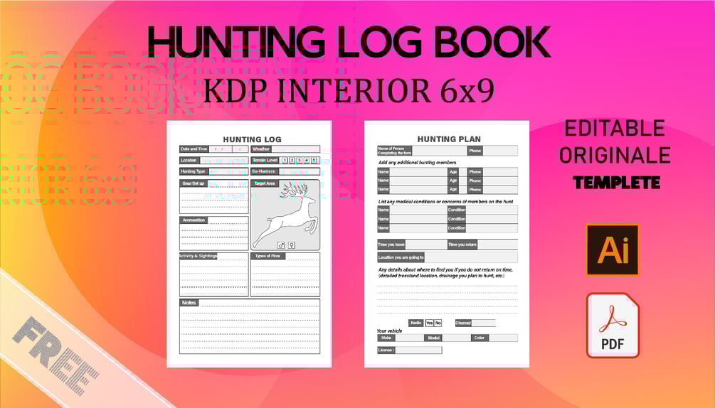 DEER HUNTING LOG BOOK KDP INTERIOR 6x9 120 PAGES