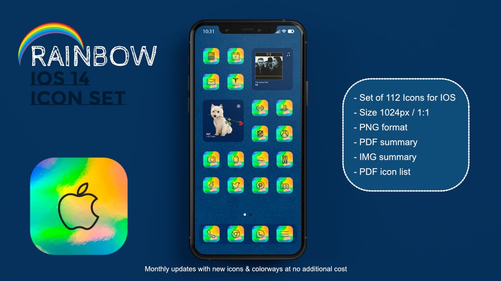 RAINBOW IOS 14 ICON SET