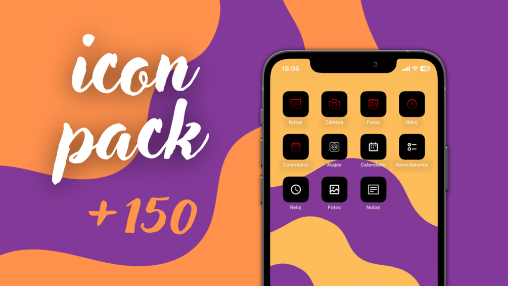 iPhone gradient red icon pack (+150)