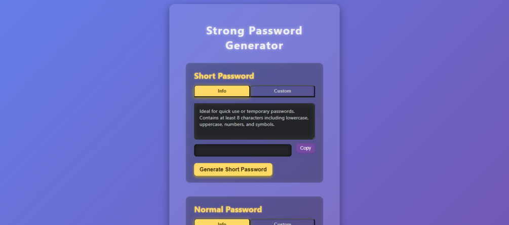 A strong password generator