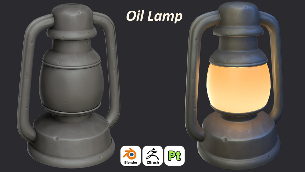 Stylized Oil Lamp For Games 3D Art / Tutorial
