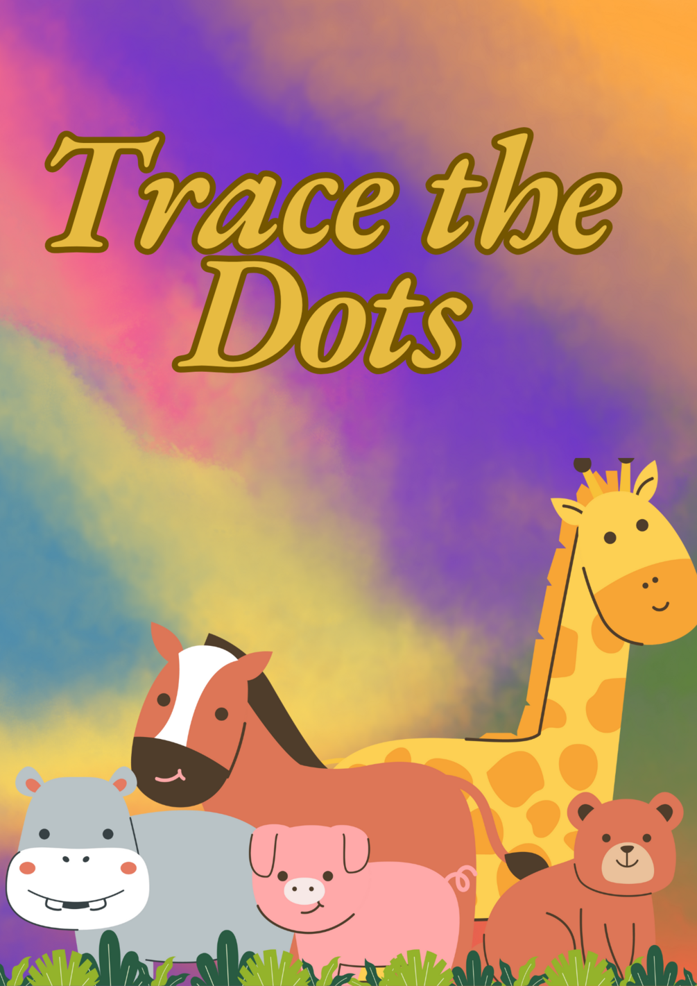 Trace the Dots & Color: Adorable Animals!