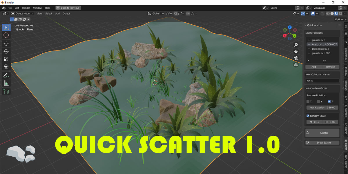 Quick Object Scatter blender addon