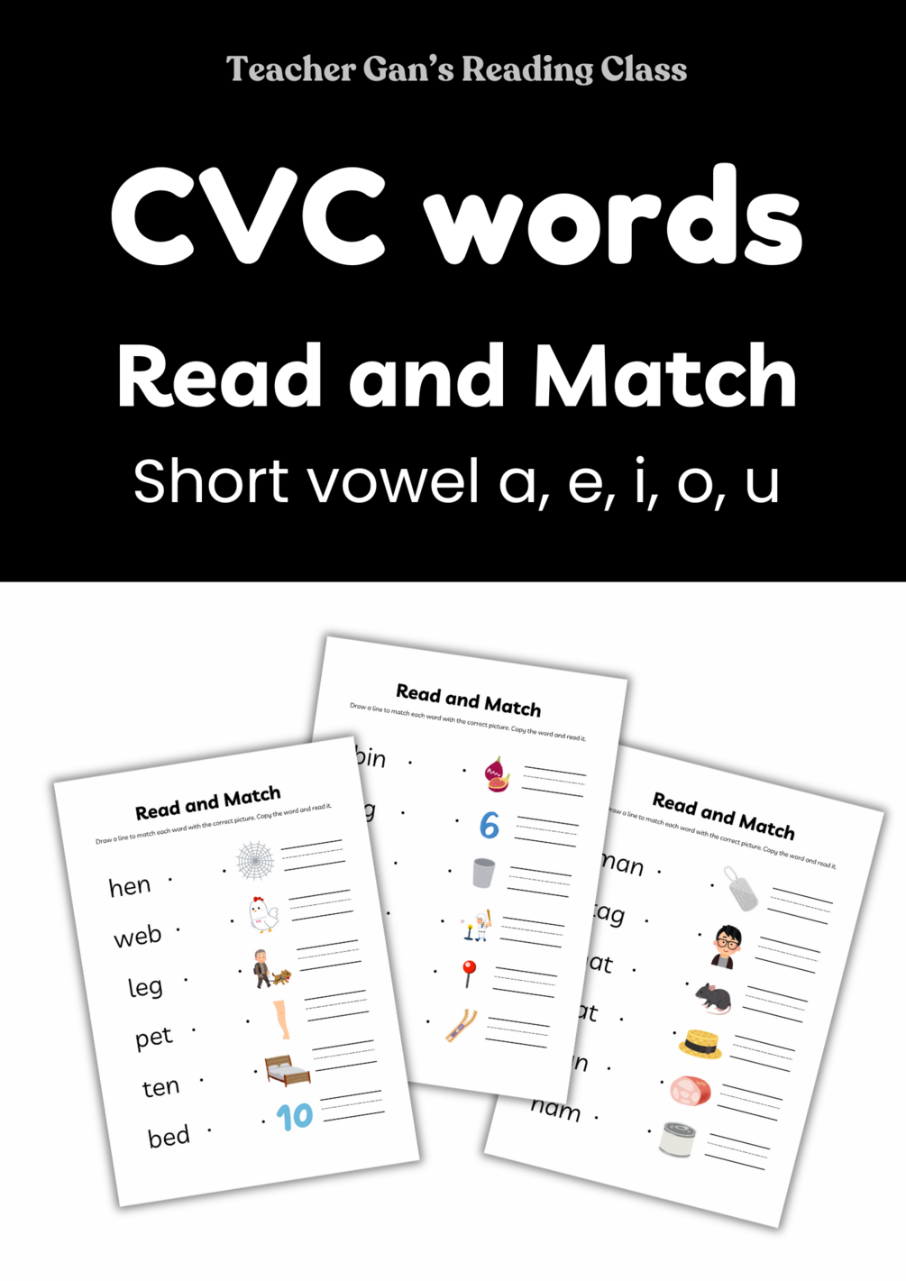 Short Vowel CVC Read & Match