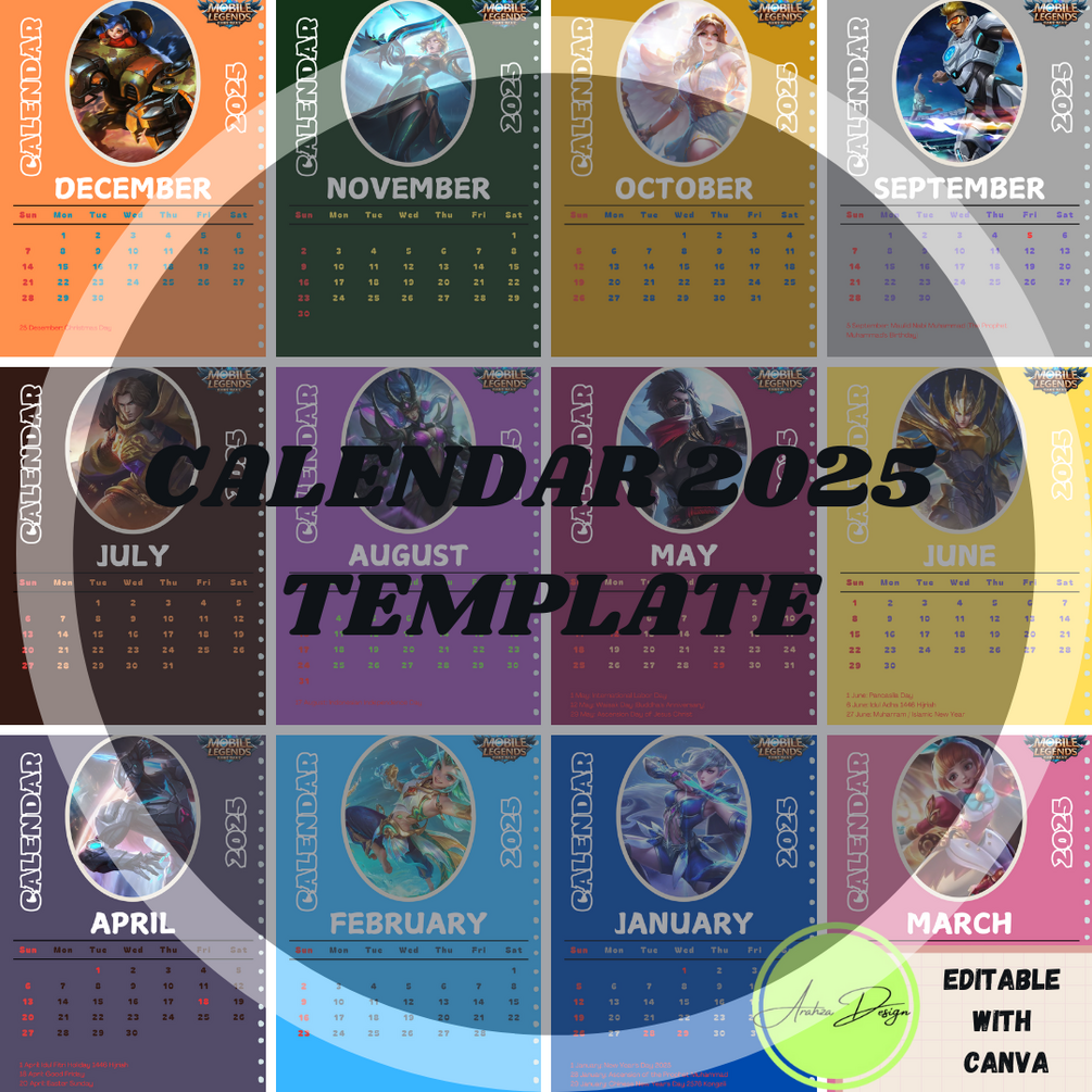 TEMPLATE CALENDAR 2025 MOBIL LEGENDS