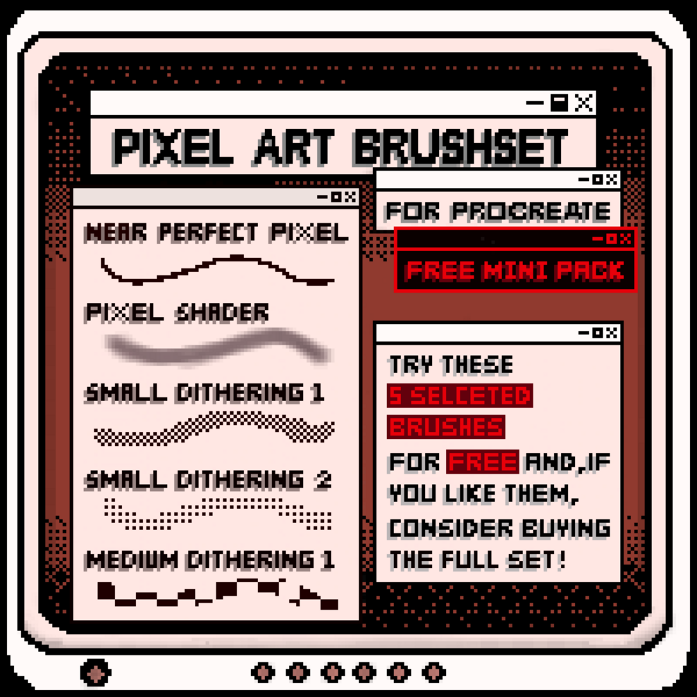Pixel Art Bush Set FREE MINI PACK For Procreate