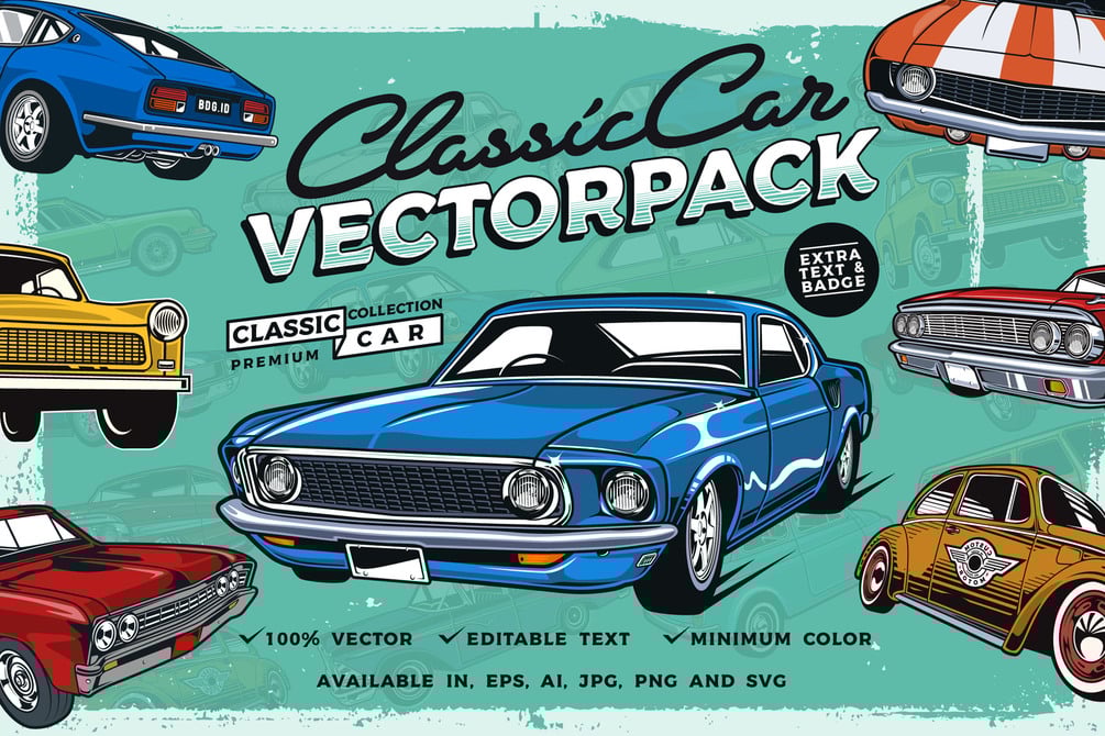 Vintage Car Vector Pack for Stunning Design Projects