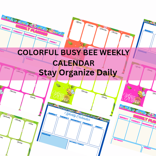 Busy Bee Weekly Planner - Digital Download, Editable via Canva