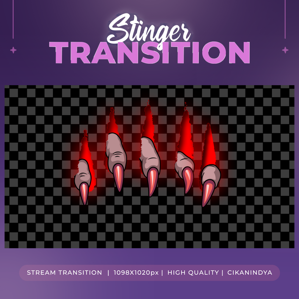 Animated Stinger Transition Blood Claw | Savage & Intense Overlay for ...