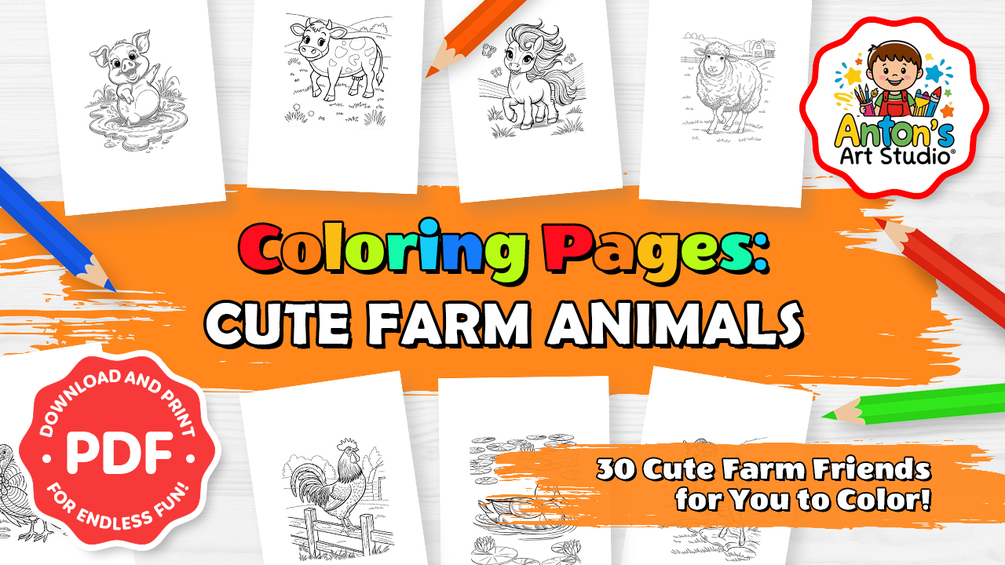 Coloring Pages: Cute Farm Animals | 30 Delightful PDF Illustrations for ...